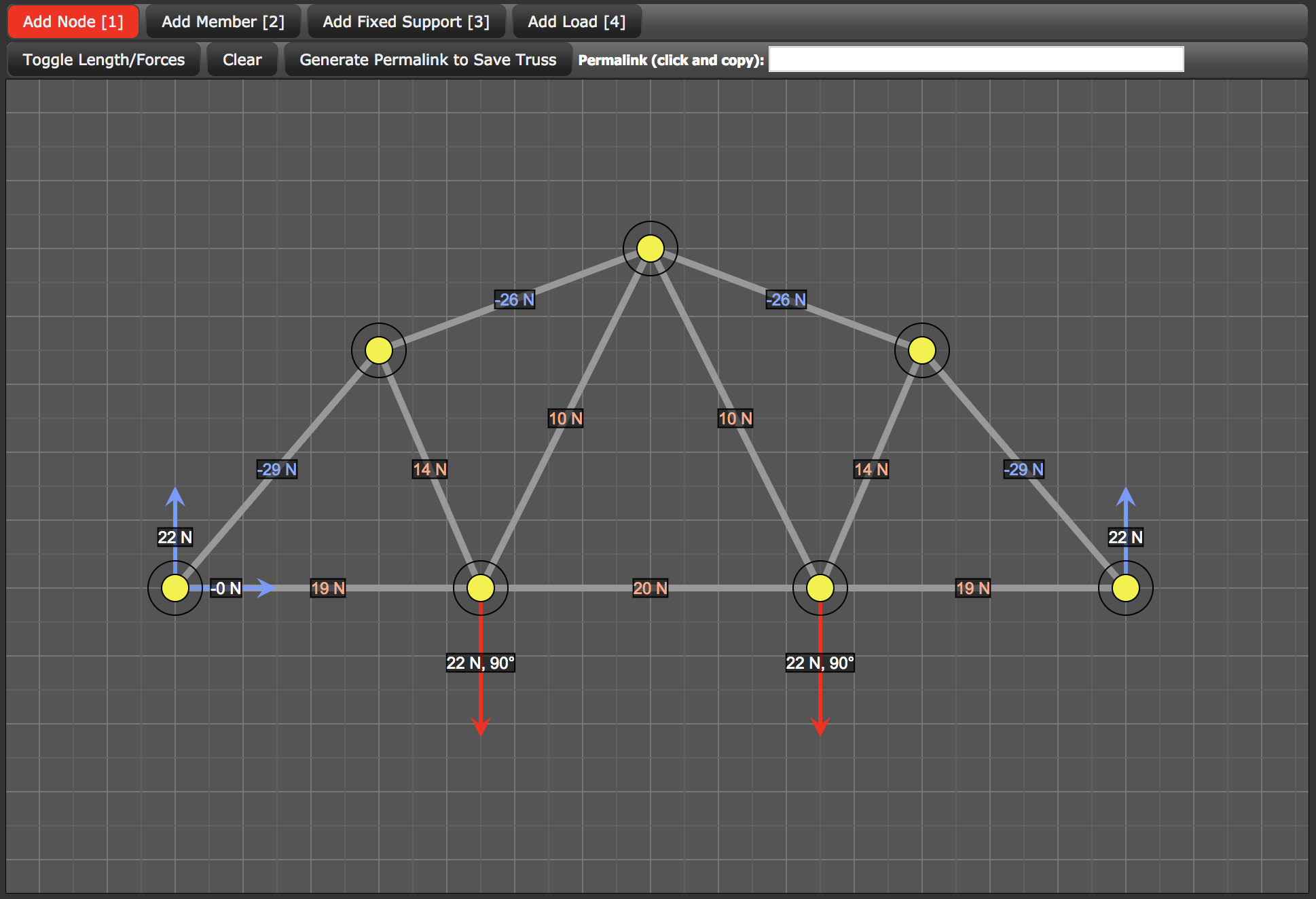 JavaScript Truss Solver (2012) - David Liu